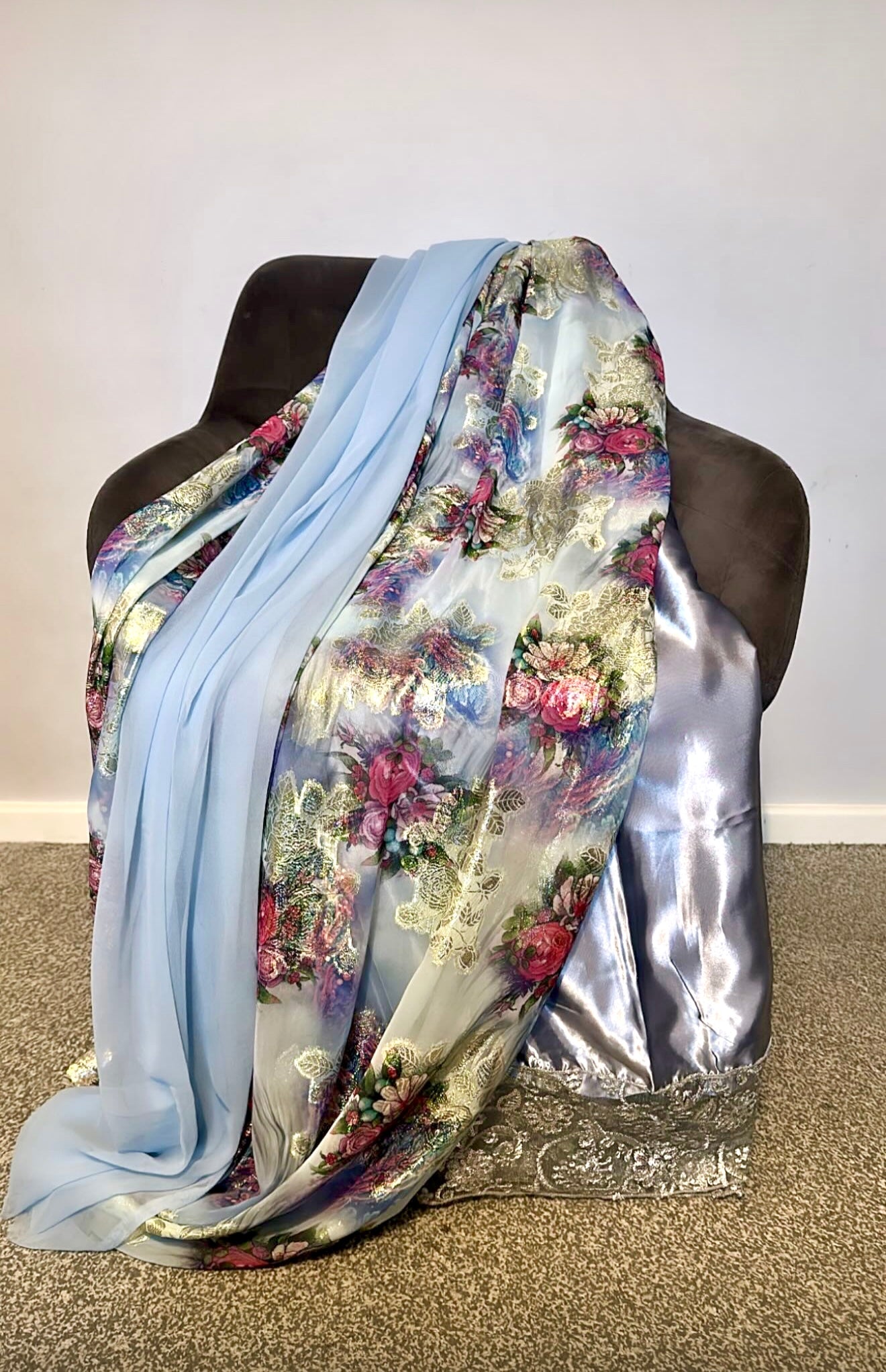 Blue & Pink Floral Dirac – Malxiisa